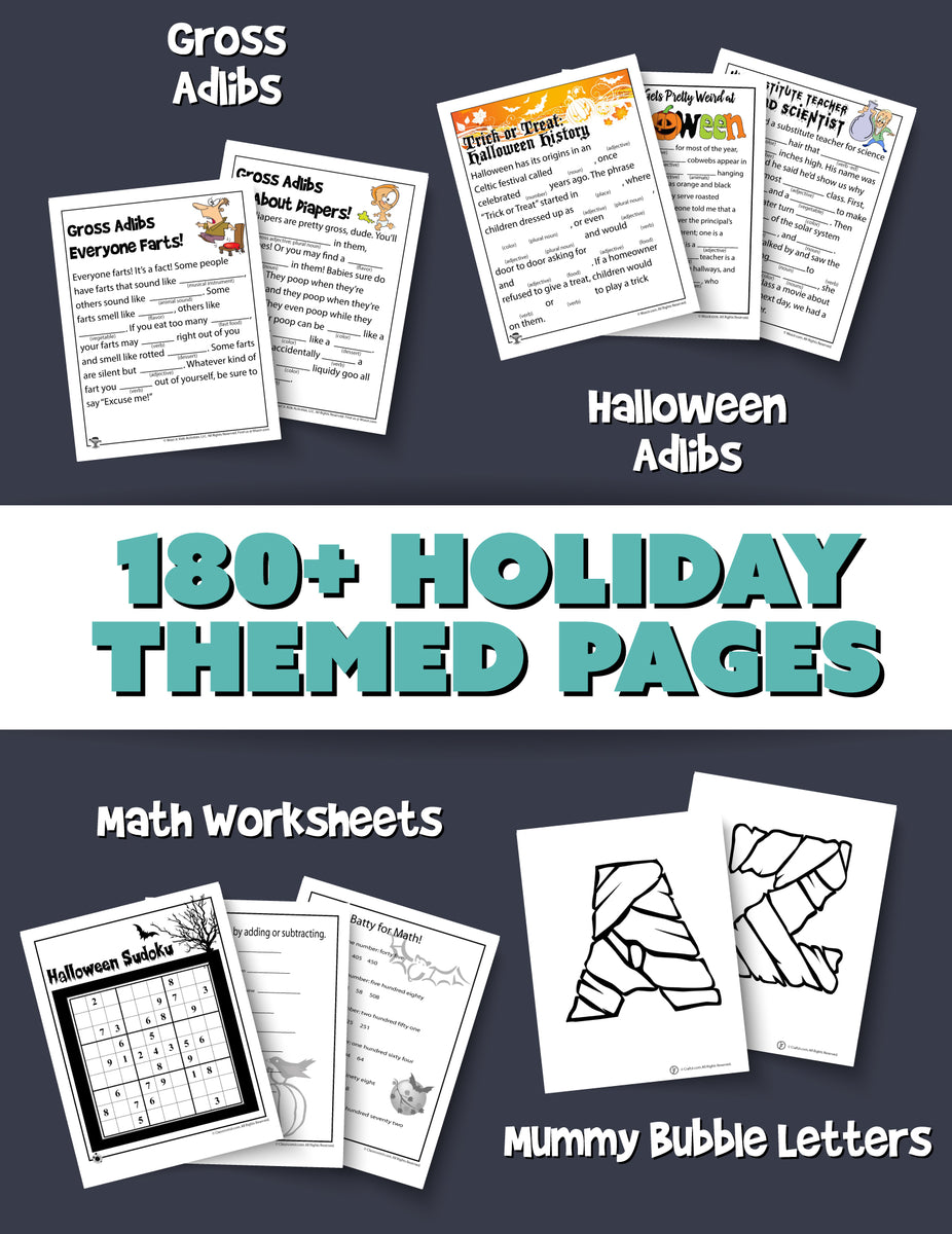 Halloween Worksheets Bundle for Teachers & Homeschoolers – PDF ...