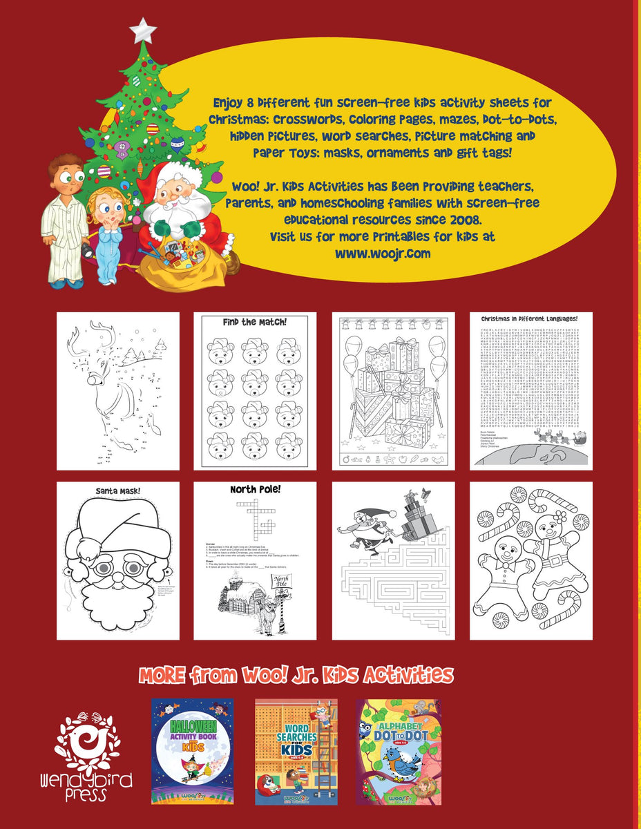Christmas Activity Book for Kids: Games, Worksheets & Coloring Book ...